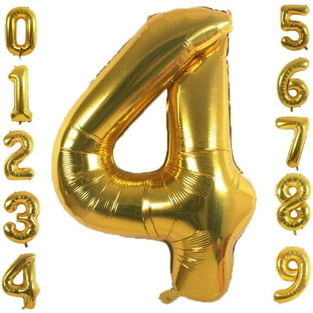 Gold Large Numbers 0-9 Birthday Party Decorations Big Number Balloon ...