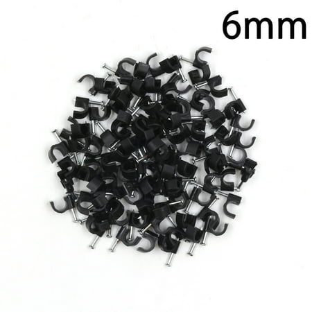 100pcs Steel Nail Cable Clips Ethernet Cable Nails Tacks Clips 6mm for ...
