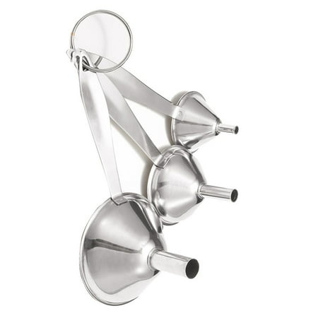 Xingzhi 3PCS Stainless Steel Handle Funnel Set Stainless steel funnel Essentail Oil Transferring ...