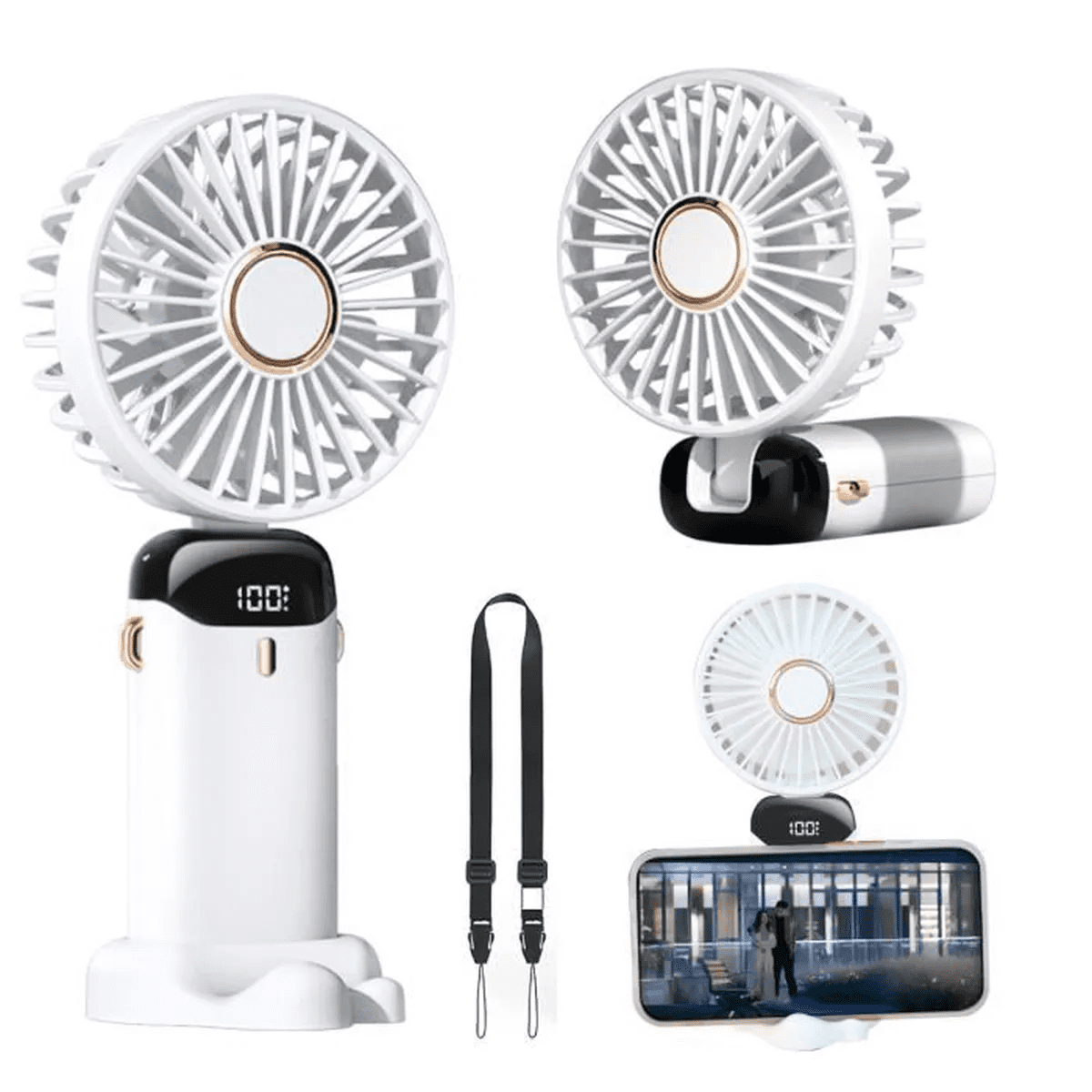 Mini Handheld Fan, Portable Personal Fan Hanging Neck Fan 90°Adjustable ...