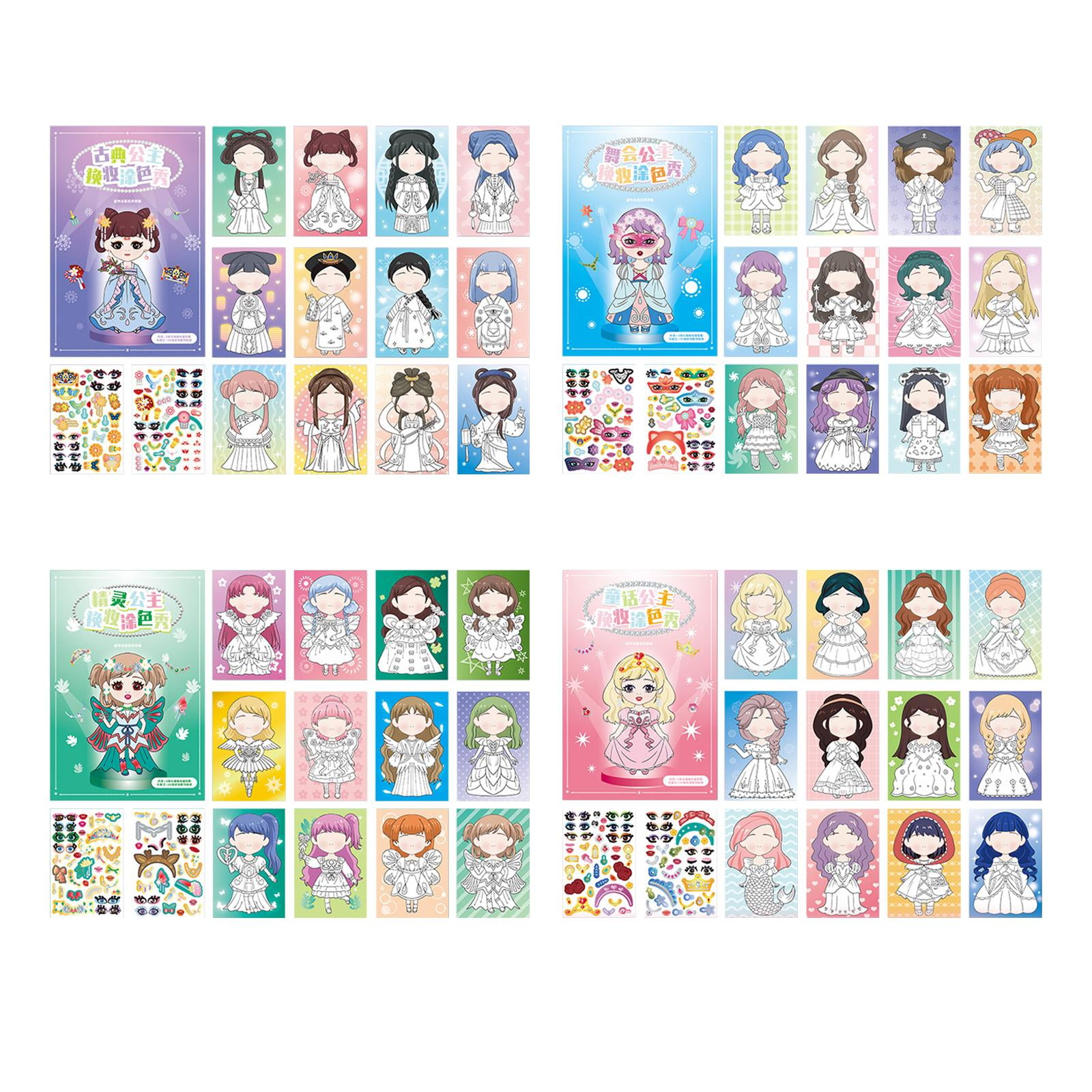 4x Make A Face Sticker Book DIY Creativity DIY Activities Stickers for ...