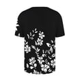 AKOEE Summer Tops for Women Striped Print Side Lapel V Neck Short ...