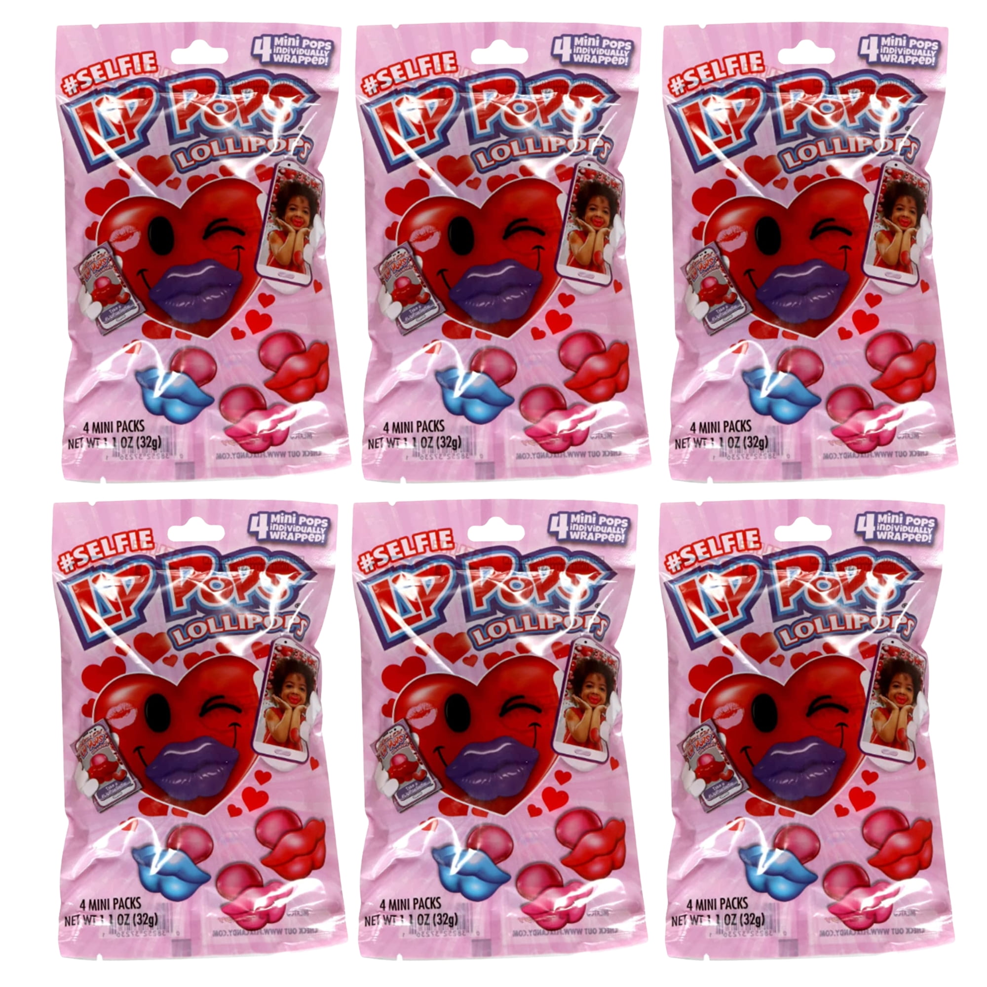 Valentine Lip Lollipops 8pcs Kissy Lip Pops Assorted Flavors for ...