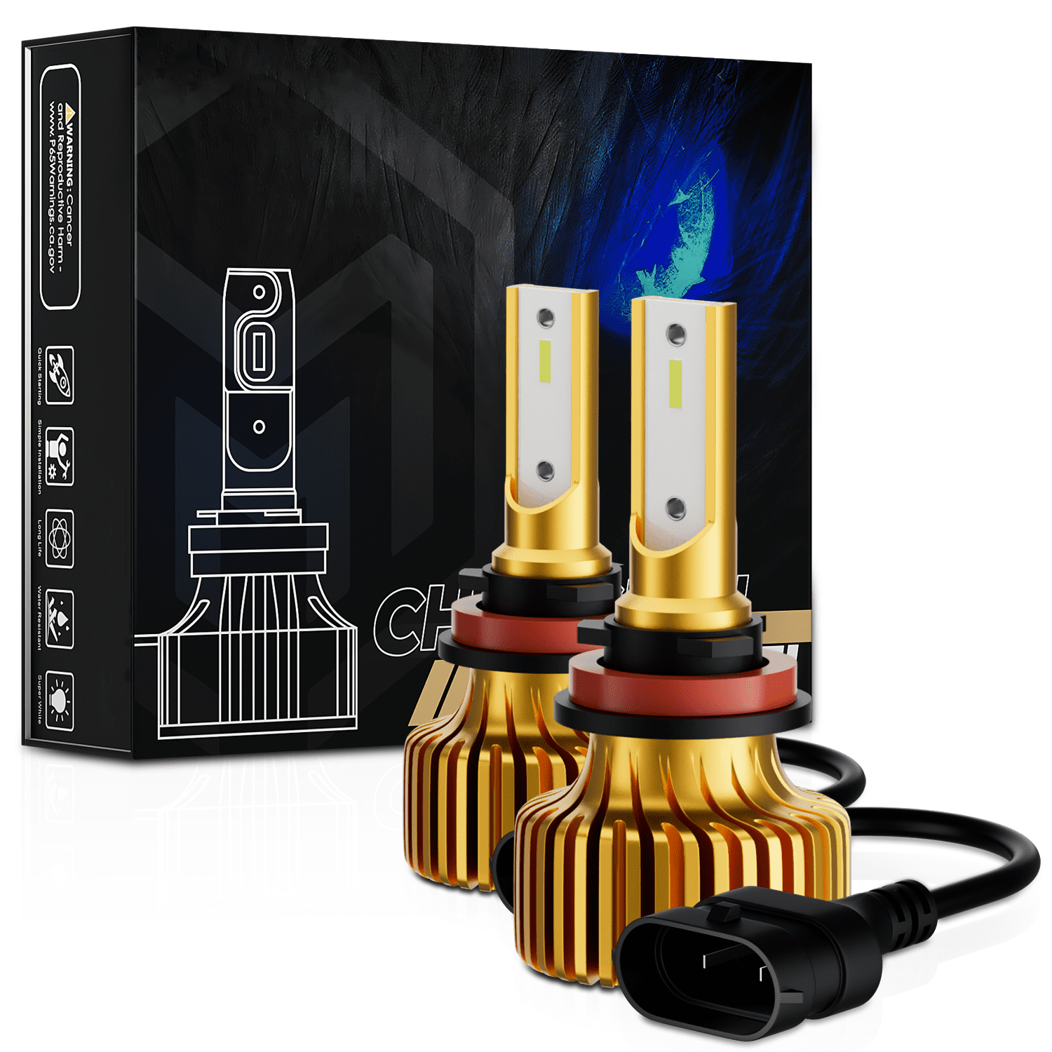 Magshion 1 Pair H8 6500K White LED Headlight Bulbs High/Low Beam Fog ...