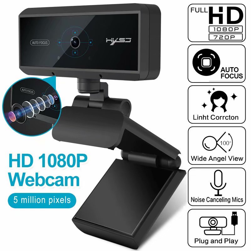 5 Million Pixels Auto Focus Webcam HD 1080P 100 Degree Webcam Built-in ...