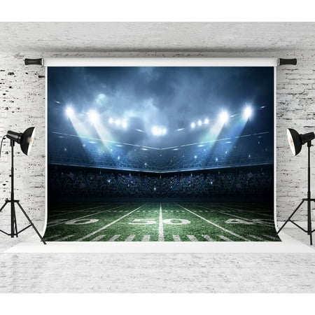 7x5ft Football Field Photography Backdrop Spotlights Customized ...