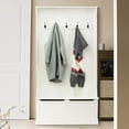 LuxenHome White MDF Hall Tree with Storage Bench - Walmart.com