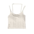 Chiccall Women's Double Strap Crop Sports Bras Hollow Leaf Knit Neck ...