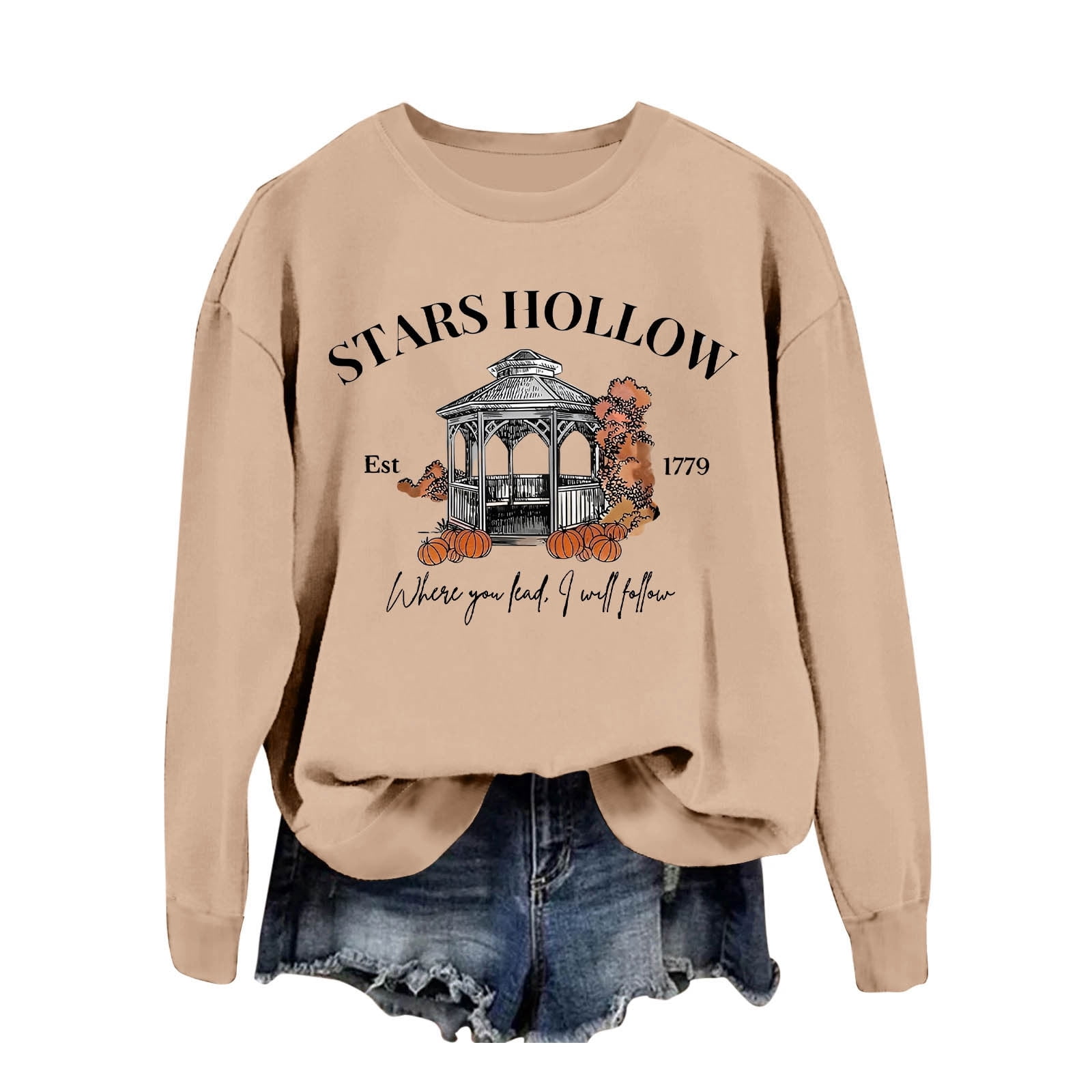 Click here for Tinz Womens Casual Sweatshirt Letter Print Crew Ne... prices