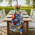 Boho Daisy Flowers Burlap Cotton Table Runner 13x70 Inches Long ...