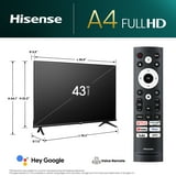 Hisense 43-Inch Class A4 Series FHD 1080p Google Smart TV - DTS Virtual ...