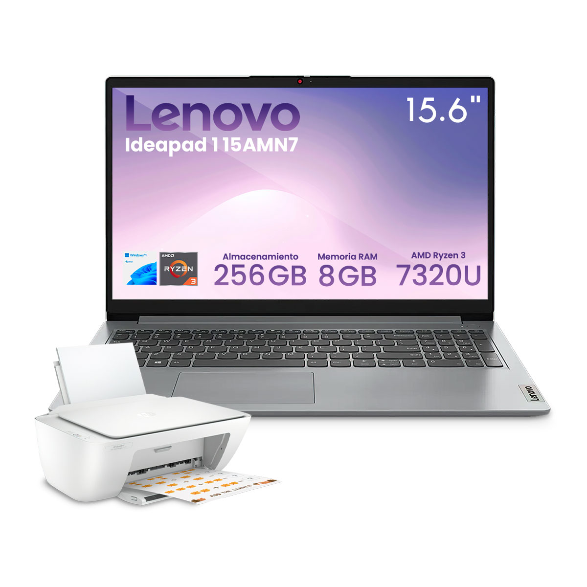 Combo Laptop Lenovo IdeaPad 1 15AMN7 AMD Ryzen 3 7320U 8GB 256GB SSD ...