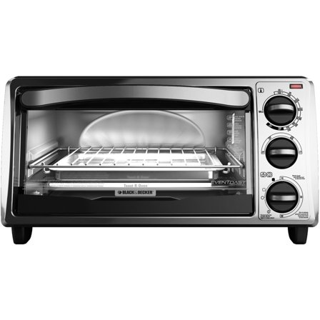 BLACK+DECKER 4-Slice Compact Stainless Steel Toaster Oven, TO1705SB ...