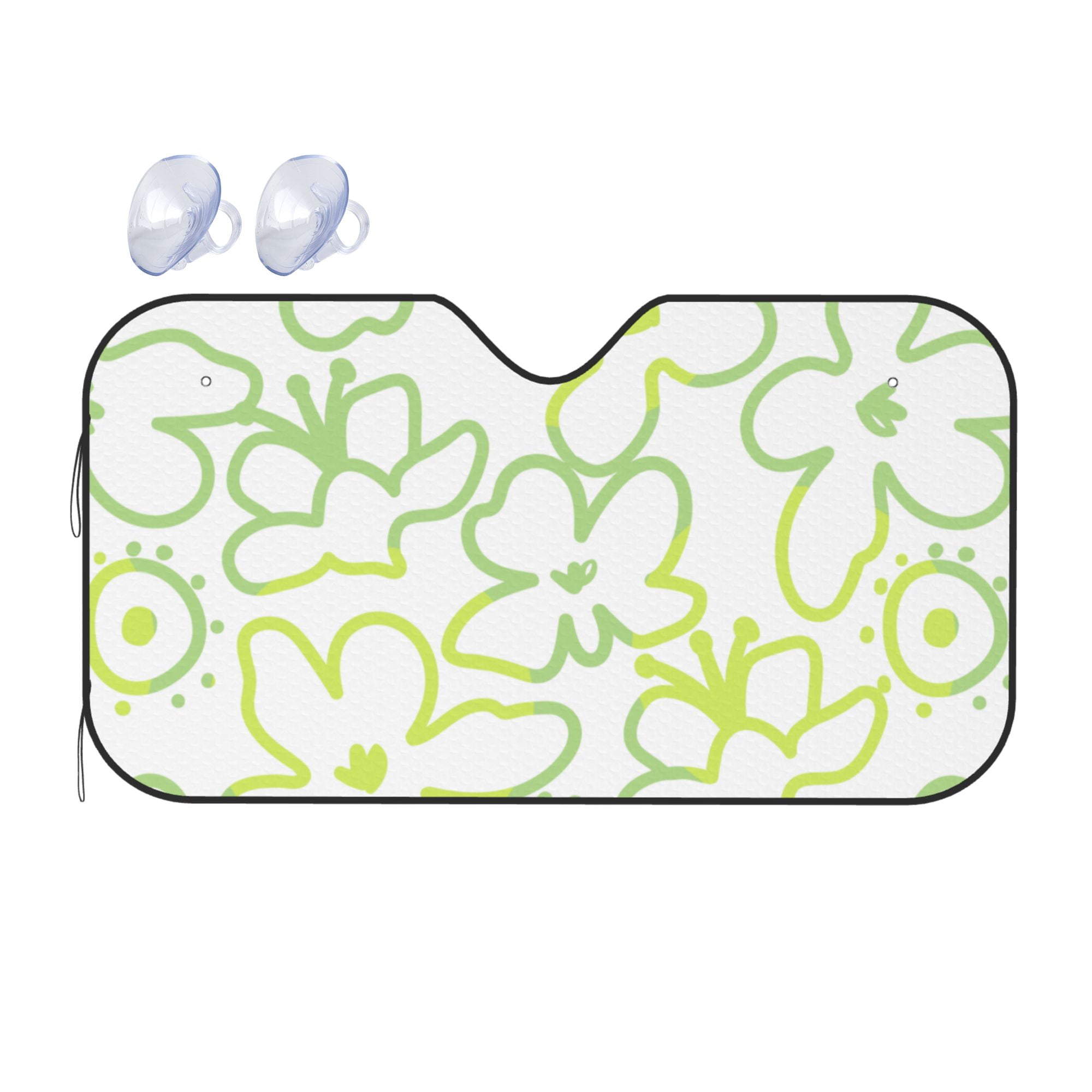 YFYANG Front Windshield Sun Shade, Green Flower Graffiti Foldable Car ...