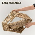 CHOSHOME Water Hyacinth Storage Baskets Set of 4 Wicker Cube Baskets ...