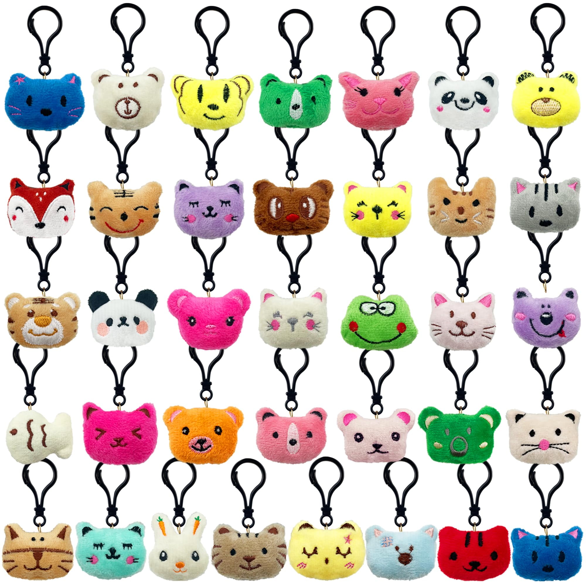XIPEGPA 36 PCS Mini Plush Animals Toys Small Stuffed Animal Keychains ...