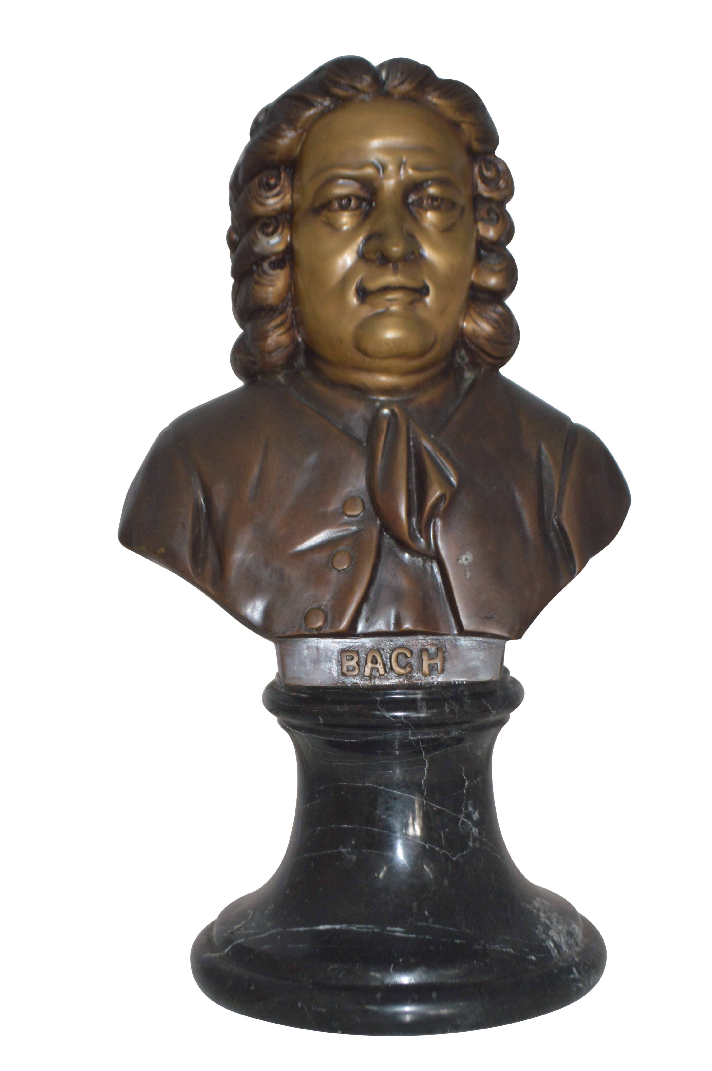 Johann Sebastian Bach Bust Bronze Statue - Size: 11"L x 9"W x 20"H ...