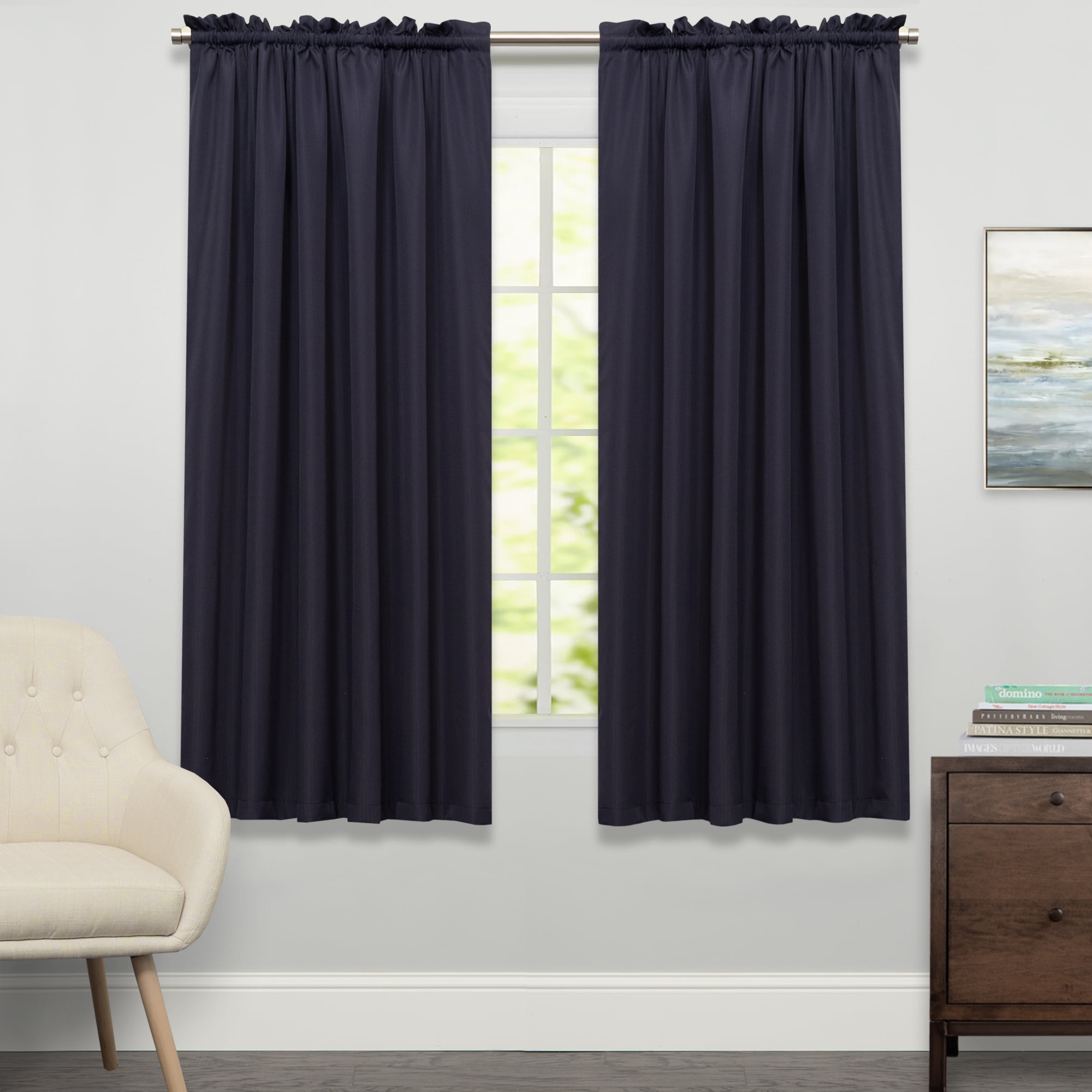 Ribcord Tailored Window Curtain Single Panel 63"x54" - Walmart.com