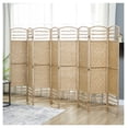 Folding Room Divider 8 Panel, Portable Privacy Screen Wave Fiber ...