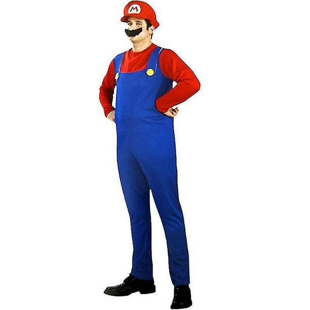 Disfraz de Super Mario Luigi para adultos y niños, disfraz de lujo ...