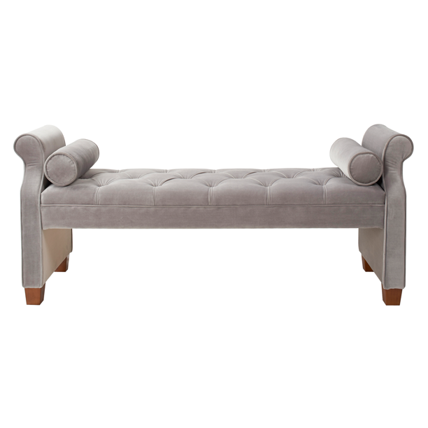 Jocelyn Tufted Roll Arm Entryway Bench, Opal Grey - Walmart.com