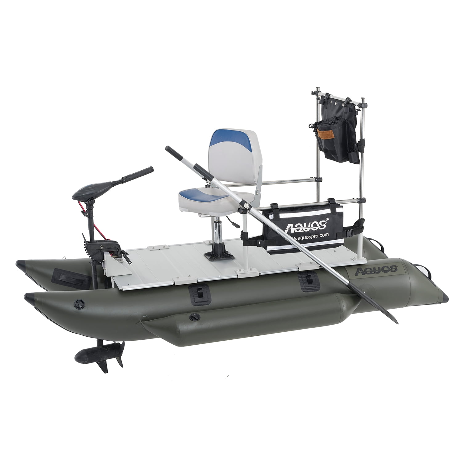 AQUOS 8.8 Plus ft Inflatable Pontoon Boat with Haswing 12V 55LBS Bow ...