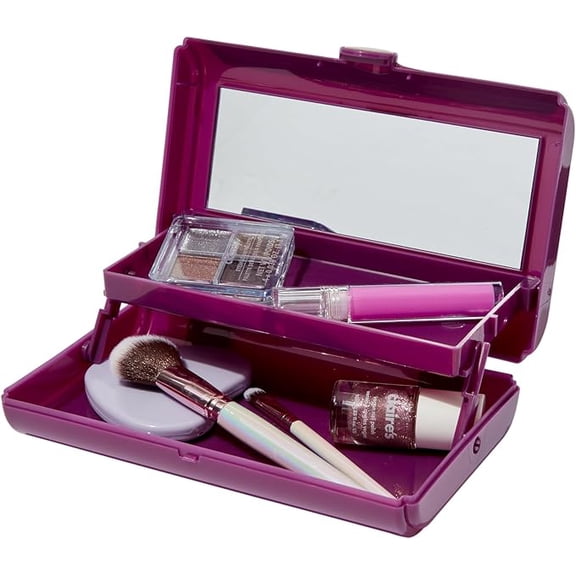 Caboodles On-The-Go Girl Makeup Box, Deep Pink Sparkle - Walmart.com