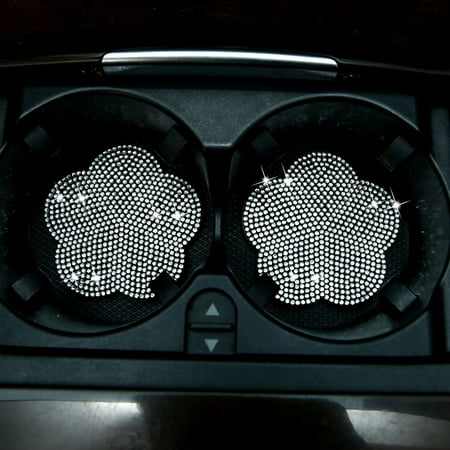 SHENMO 2 Pieces Universal Car-Mounted Diamond Inlaid Water Cup Pad ...
