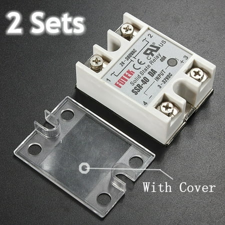 2Pcs 40A Solid State Relay Module SSR-40DA 3-32VDC Input 24-380VAC ...