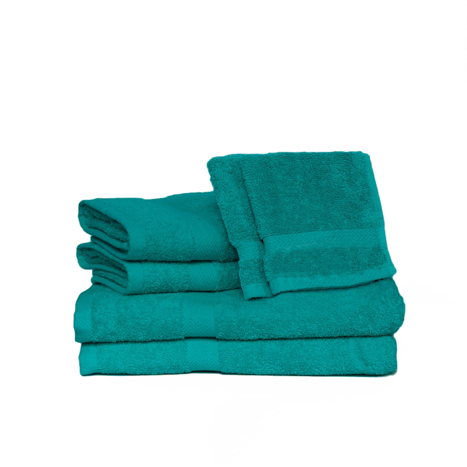 Deluxe Basics 6-Piece Solid Luxury Towel Set, Teal - Walmart.com