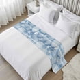 Blue Coastal Bed Runner for Twin Size Bed, Nautical Starfish Jellyfish ...