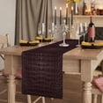 Brown Faux Leather Printed Burlap Cotton Table Runner 14x72 Inches Long ...