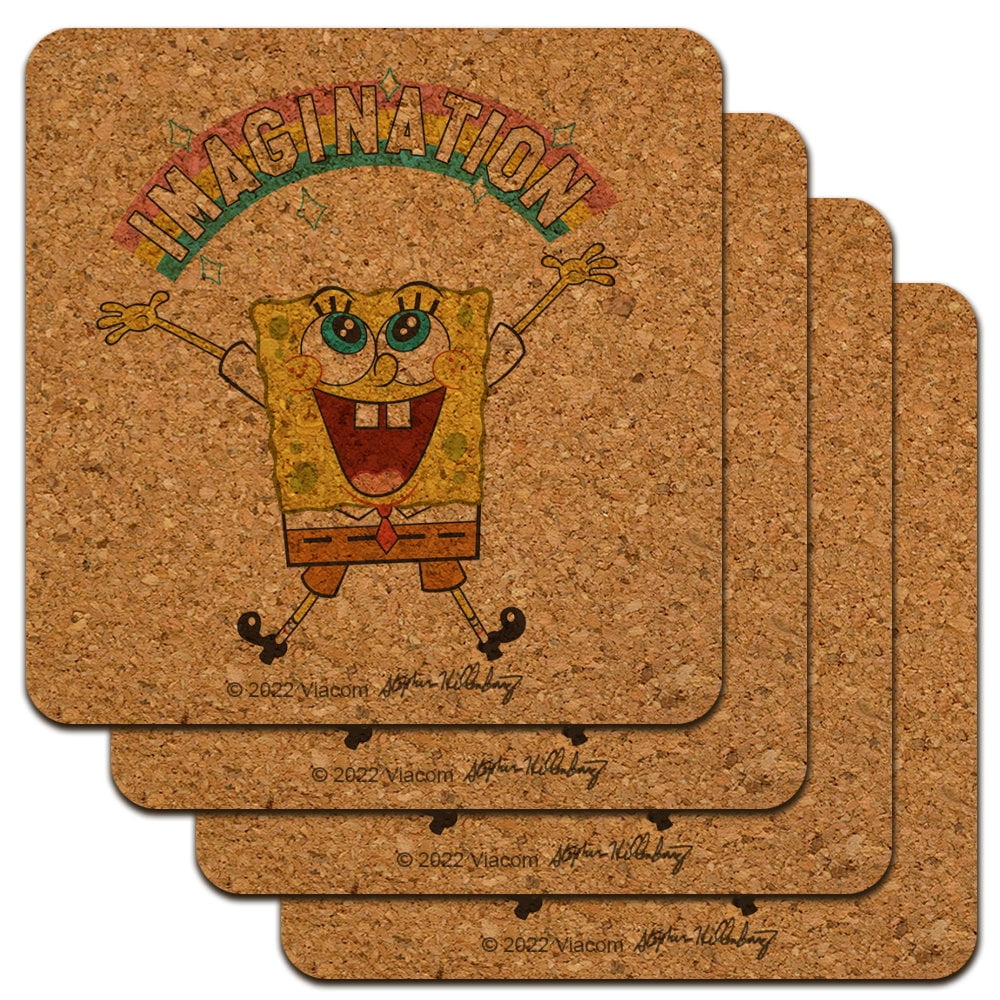 SpongeBob Imagination Rainbow Low Profile Novelty Cork Coaster Set ...