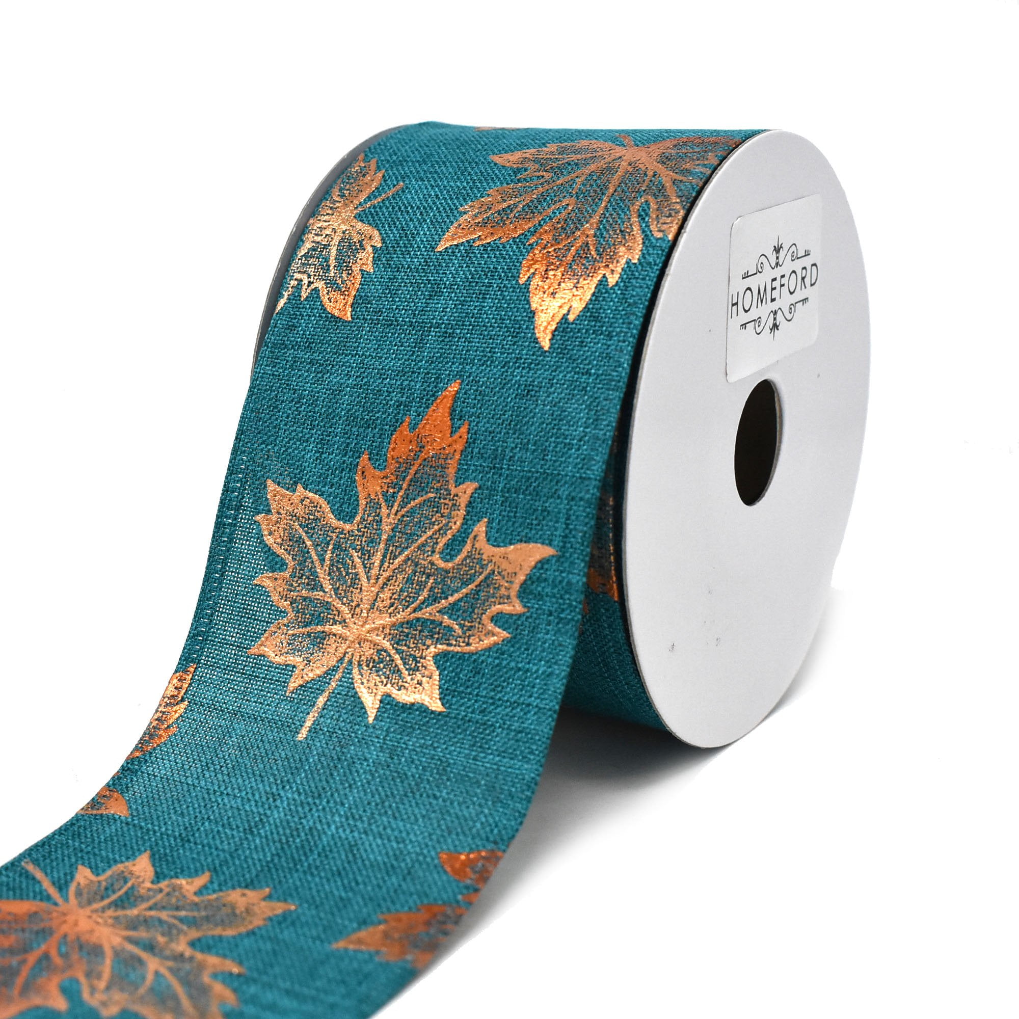 Copper Accent Fall Leaves Wired Ribbon, 2-1/2-Inch, 10-Yard - Walmart.com