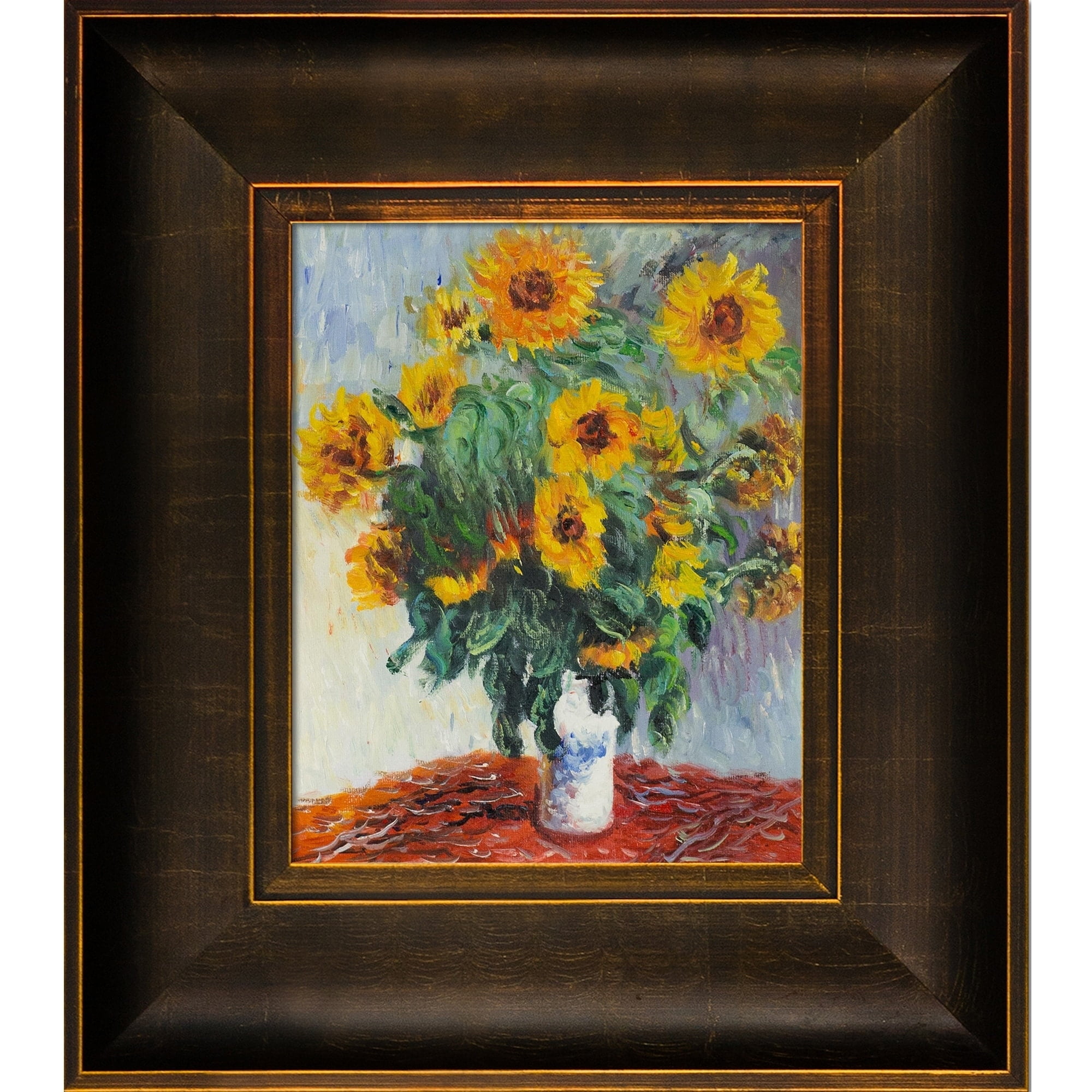 La Pastiche Claude Monet 'Sunflowers' Hand Painted Oil Reproduction ...