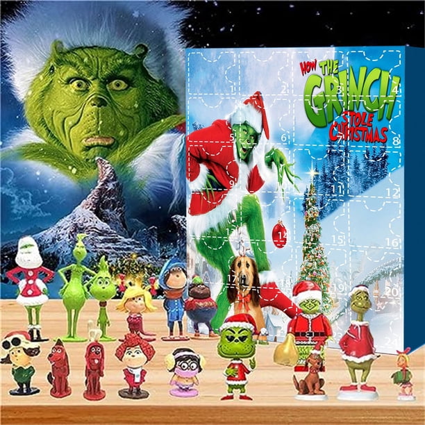 KEVCHE 21cm Caja Sorpresa Caja Ciega Grinch, Calendario de Adviento de ...