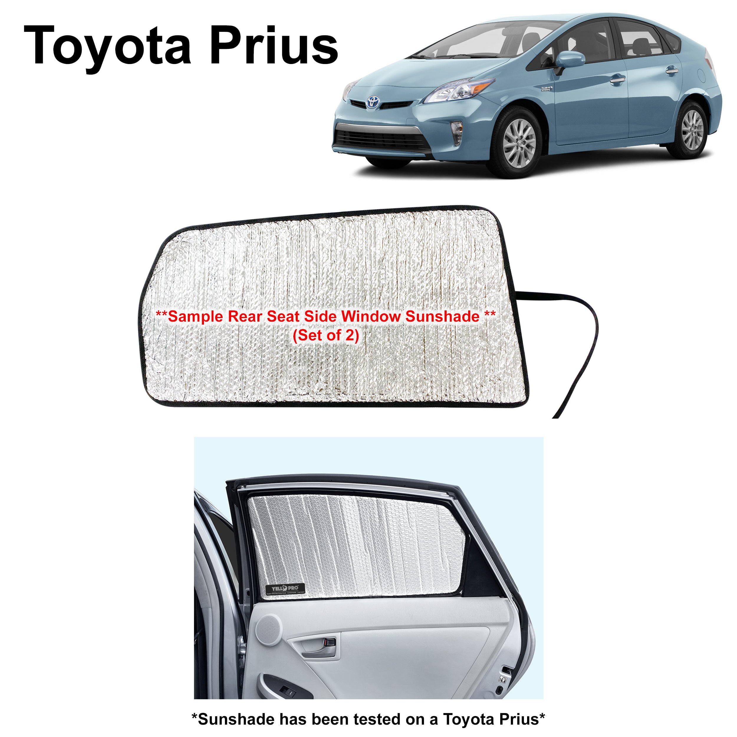 Side Window Rear Seat Sunshades for 2010-2015 Toyota Prius Hatchback ...