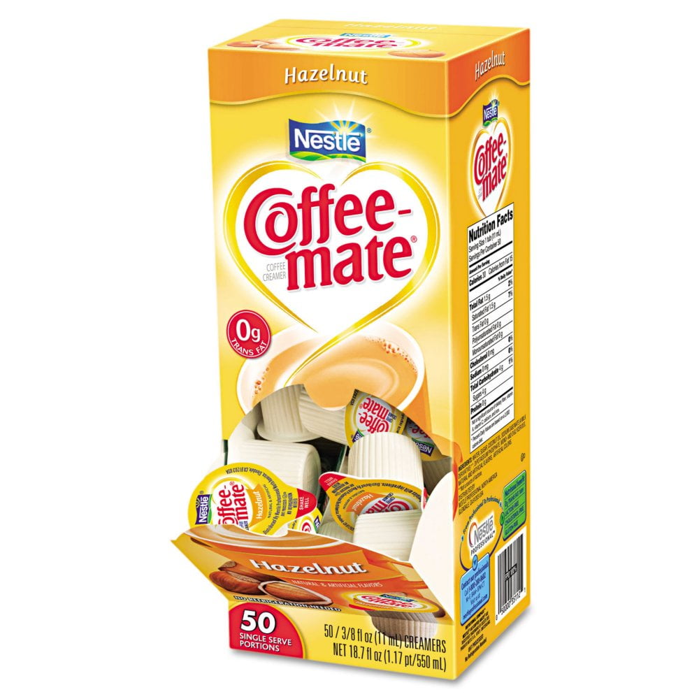 Branded Nestle Coffee-mate Liquid Creamer Singles, Hazelnut (50 ct ...