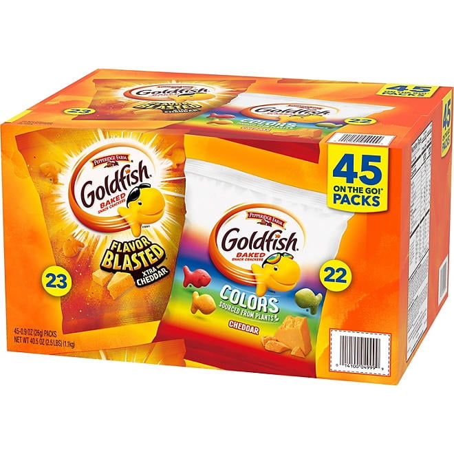 pepperidge farm goldfish vty pack xtra cheddar flavor blasted 45ct ...