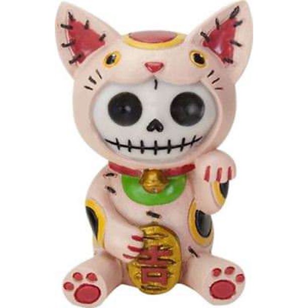 Furry Bones MANEKI NEKO the Good Luck Kitten Figurine, Skeleton in ...