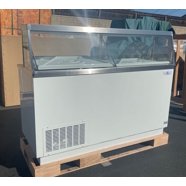 70 in. 12 Tub Ice Cream Dipping Cabinet Display Freezer with Sliding ...
