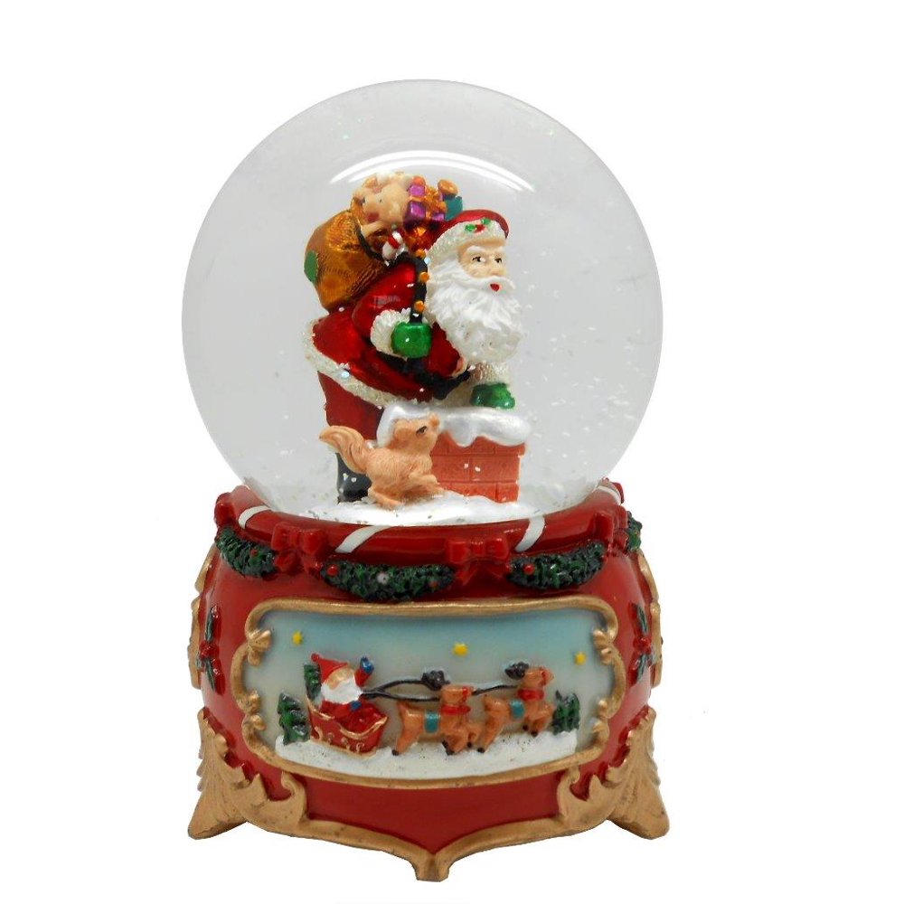 Elegantoss Christmas Santa Poly Resin 80MM Musical Water Snow Ball ...