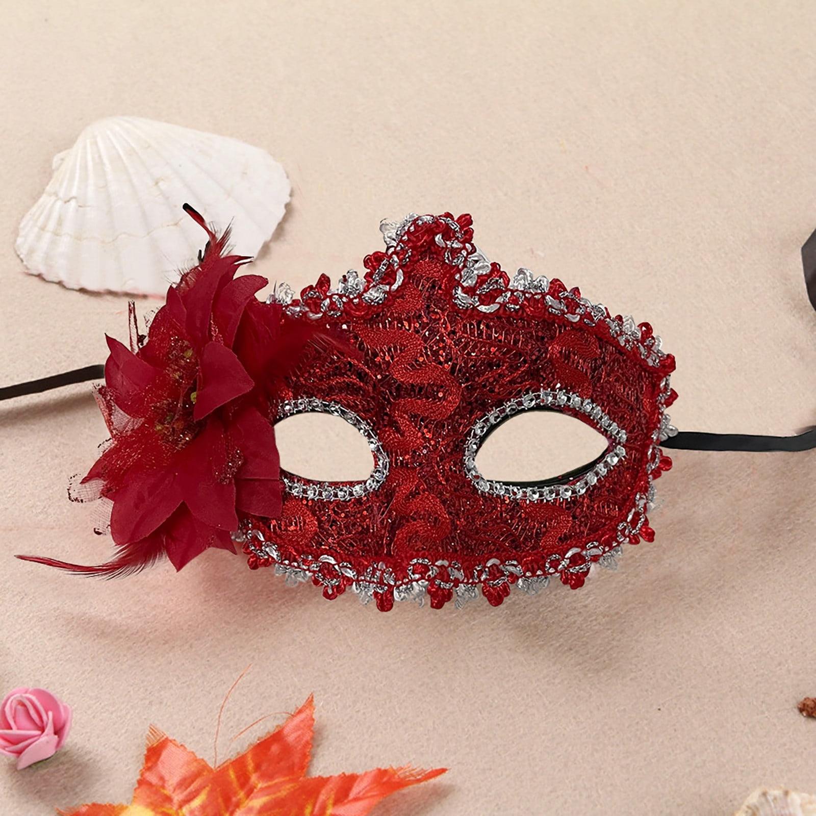 Black And Red Lace Masquerade Masks