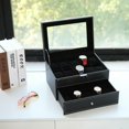 Watch Box 20 Slot Mens Case Glass Top Display Jewelry Organizer ...