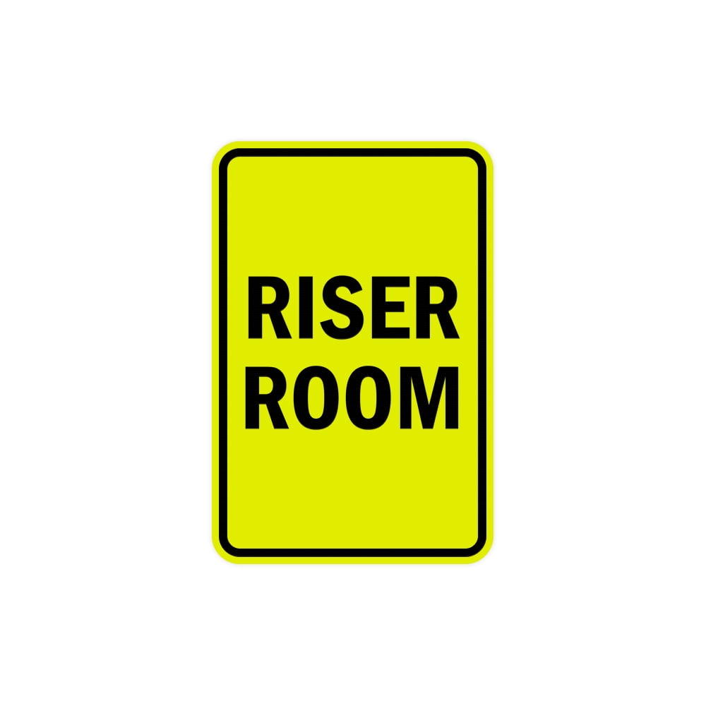 Portrait Round Riser Room Sign (Yellow / Black) - Large 6" x 8 ...