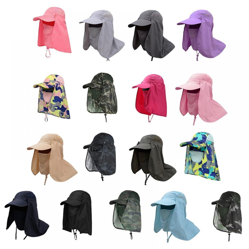 360°Sun Protection Hat Fishing Shade Cap for Men, Removable Face Flap ...