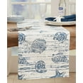 Fennco Styles Nautical Seashell Design Cotton Table Runner 14" W X 120 ...