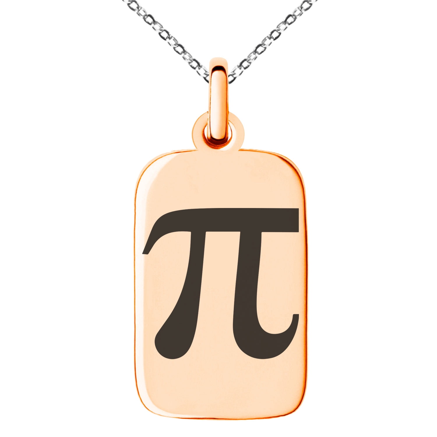 Stainless Steel Pi Mathematical Engraved Small Rectangle Dog Tag Charm ...