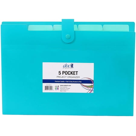 DocIt 5 Pocket Expanding School & Project Organizer for Letter Size ...