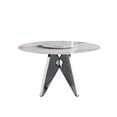Round Dining Table | Accommodates 6, Rotating Feature | Sintered Stone ...